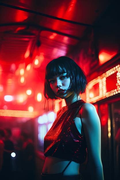Premium Ai Image Girl In Red Dress