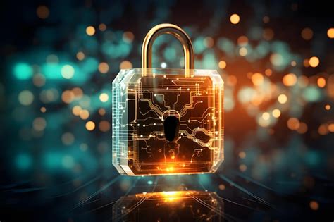 Premium Ai Image Privacy Under Padlock Icon Hovering Over Valuable Data Ai Generated Art
