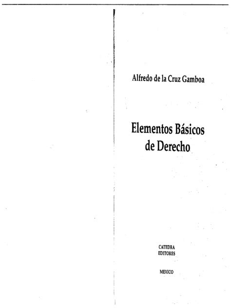 Elementos Basicos De Derecho Alfredo De La Cruz Gamboa Rotado Pdf