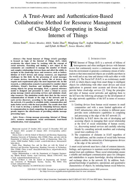 a trust aware and authentication based collaborative method for