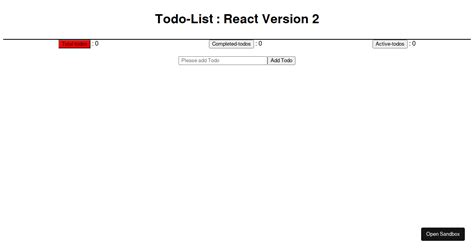 Todo List React V2 Codesandbox