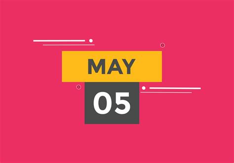 May 5 Calendar Reminder 5th May Daily Calendar Icon Template Calendar