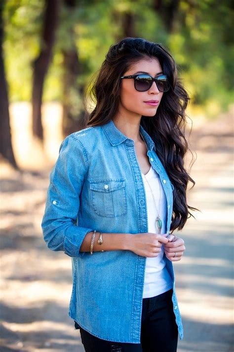 Fall Styling How To Wear A Denim Shirt And Denim Shirt Outfit Ideas