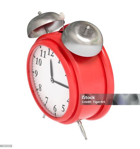 빨간색 알람 시계 흰색 배경입니다 3d 렌더링 0명에 대한 스톡 사진 및 기타 이미지 0명 고풍스런 금속 Istock