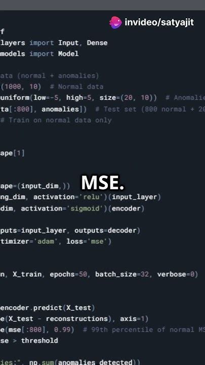 Understand How Autoencoder Detects Anomaly Machinelearning Coding Datascience Deeplearning