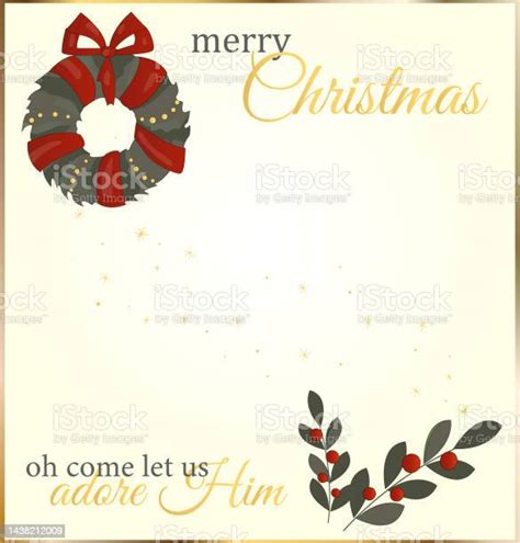 Une Carte De Vœux Ou Une Carte Dinvitation Couronne De Noël Et Brins De