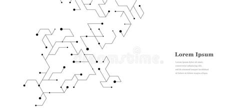 Abstract Black White Hexagon Geometric Circuit Background Scientific Technology Network