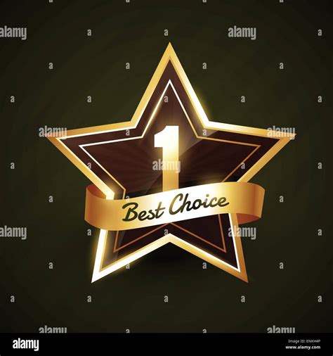 Number One Best Choice Golden Label Vector Design Illustration Stock