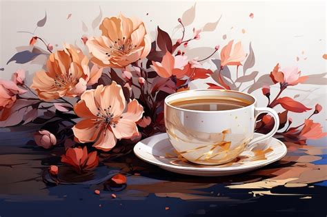 Premium Vector Vintage Cup With Melissa Leaves Illustration Retro Mug