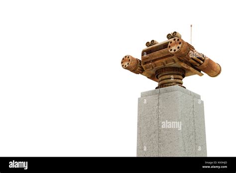 3d Illustration Of A Rusty Robot Sentinel Isolated On White Background