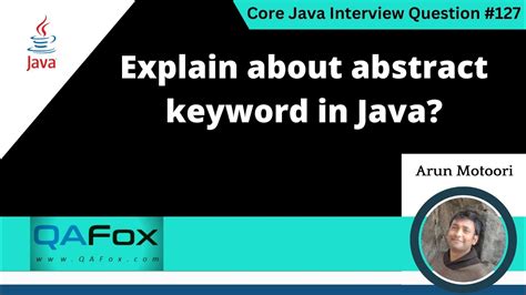 Explain About Abstract Keyword In Java Core Java Interview Question
