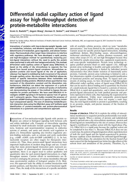 PDF Differential Radial Capillary Action Of Ligand Assay For Differential Radial Capillary