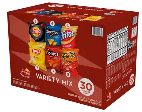 Frito Lay Big Grab Mix Chips And Snacks Variety Pack 30 Pk Whole And