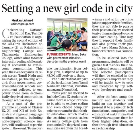 Manu Sekar On Linkedin Allgirlshackathon Agh2024 Educationforall Futureready