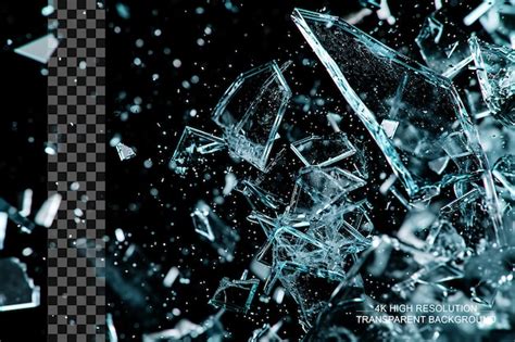 Premium Psd Shattered Glass Shards Abstract Explosion Captured On