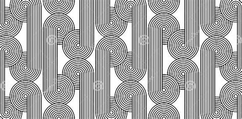 Abstract Black White Stripe Line Geometric Circle Pattern Background Loop Design Element