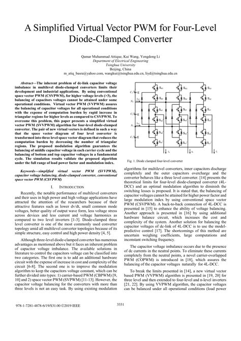 pdf a simplified virtual vector pwm for four level diode clamped
