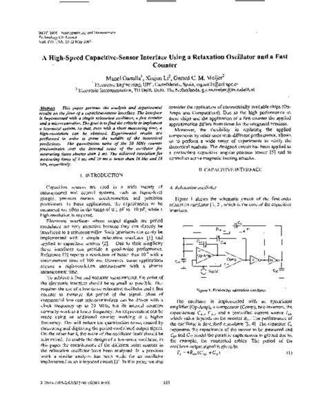pdf a high speed capacitive sensor interface using a relaxation