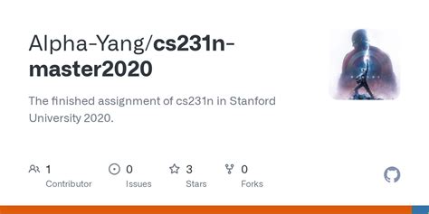 Github Alpha Yang Cs231n Master2020 The Finished Assignment Of Cs231n In Stanford University