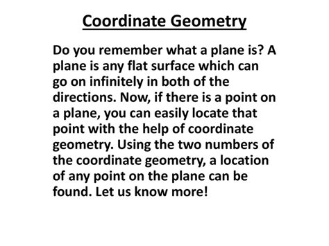 Coordinate Geometry Basics Understanding The Plane