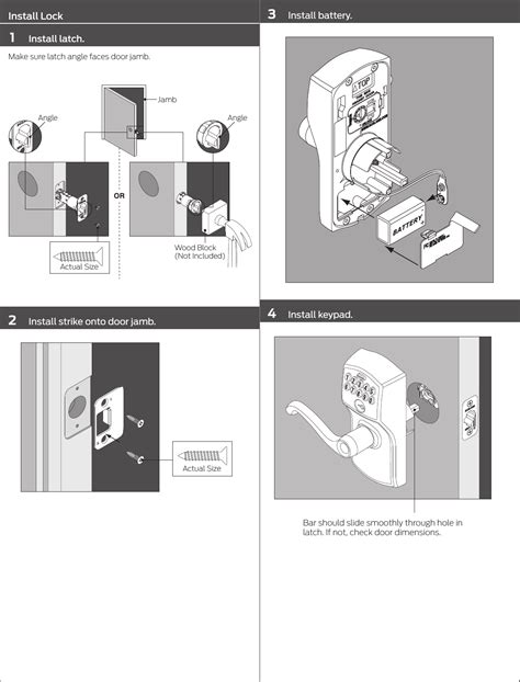 Schlage Residential FE575 Keypad Entry With Auto Lock Installation Instructions 23780026