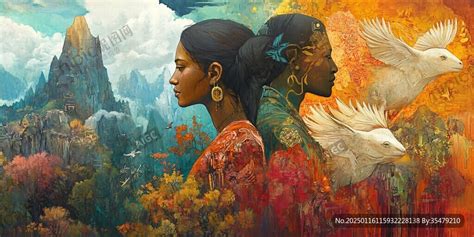 Ai创作图印第安画风 电影原画插画 Cgi超现实主义 尼泊尔艺术家 印度彩绘山水水墨画 数字油画插画设计 油画民族化 电影原画插画海报 印第安人物油画 南亚风情插画 山海经系列 电影插画原画