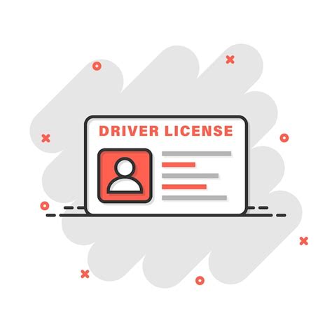 Premium Vector Driver License Icon In Comic Style Id Card Cartoon