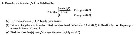 solved 1 consider the function f r2→r defined by
