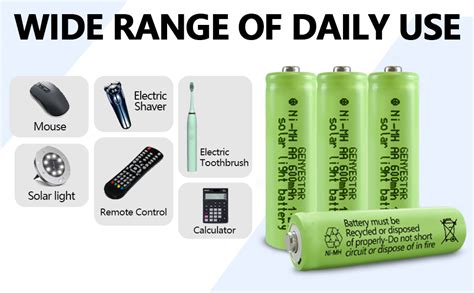 Amazon GENYESTAR NIMH AA Rechargeable Solar Light Batteries
