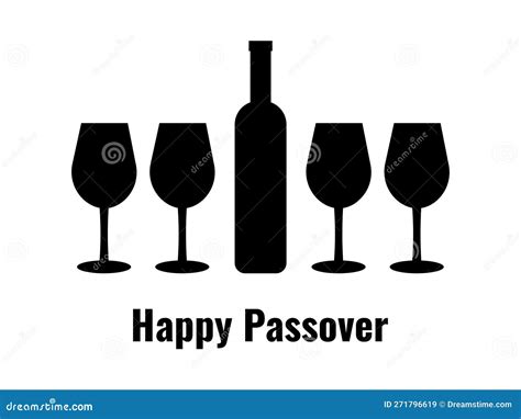 Jewish Holiday Passover Pesach Black Traditional Icons And Symbols On