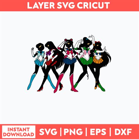 Sailor Moon Mars Mercury Jupiter Venus Svg Sailor Moon Svg Inspire Uplift