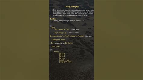 Arraymerge Function Php Shorts Youtube