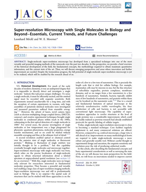 Pdf Super Resolution Microscopy With Single Molecules In Biology And