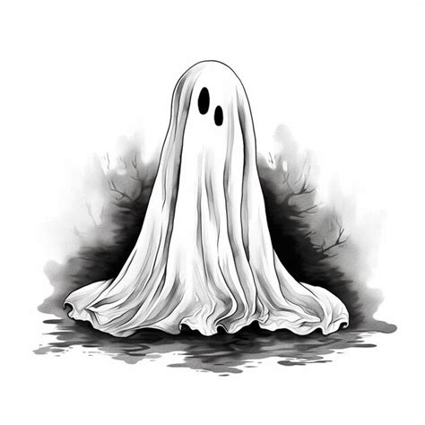 Premium Ai Image Scary Handdrawn Ghost