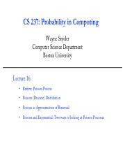 Lecture Poisson Process Poisson Distribution Pdf CS Probability In Computing Wayne