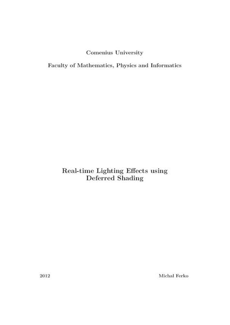 Pdf Real Time Lighting Effects Using Deferred Shading Dokumentips
