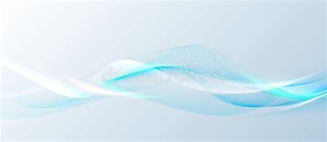 Blue And White Abstract Dynamic Line Wavy Glowing Background Futuristic Hi Technology Concept