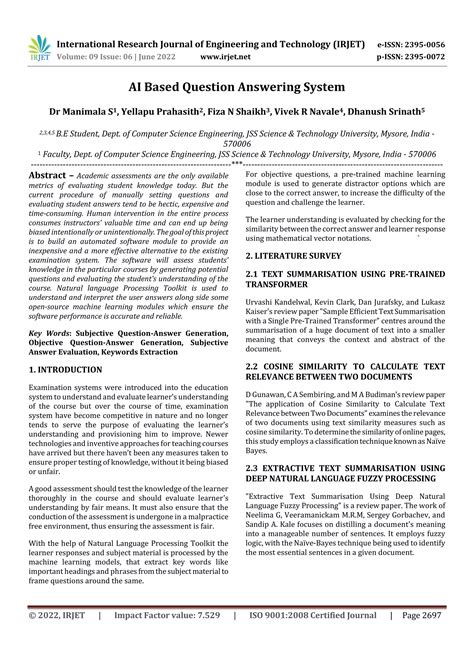 Ai Based Question Answering System Pdf
