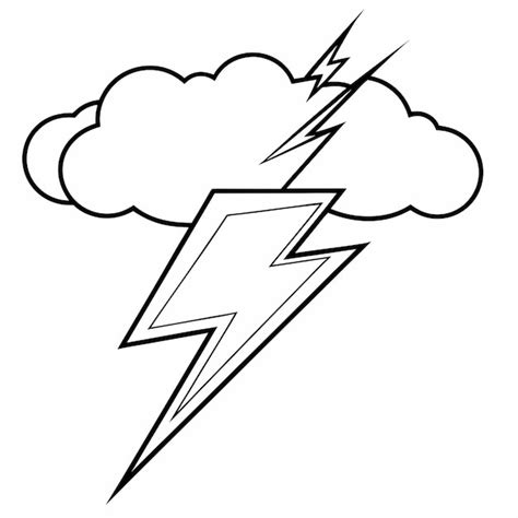 A Drawing Of A Lightning Bolt And A Cloud With A Lightning Bolt
