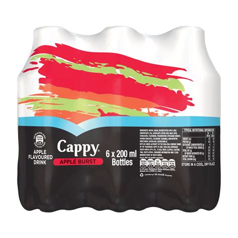Cappy Apple Burst Flavoured Drink 6 X 200ml Fresh Fruit Juice