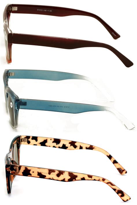 3 Pairs Fully Magnified Women Reading Sunglasses Bold Vintage Retro