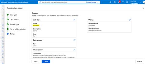 Machine Learning Azure Ml Workspace Is Not Able To Upload Data In For