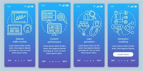 Premium Vector Digital Marketing Benefits Blue Gradient Onboarding Mobile App Page Screen