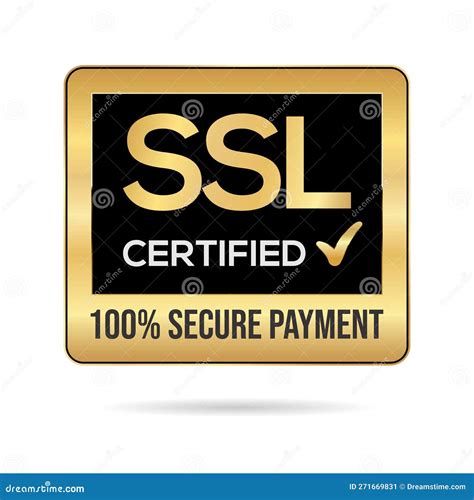 SSL Certified Gold And Black Label Vector Illustration CartoonDealer
