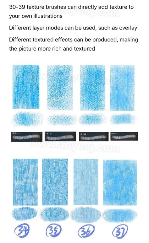 52款真实铅笔蜡笔纹理procreate绘画涂鸦笔刷预设套装52 Procreate Picture Book Brushes 安鱼设计资源丨优质平面设计资源共享站