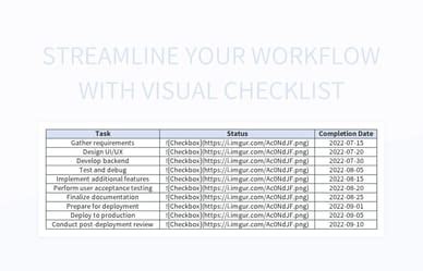 Streamline Your Workflow With Visual Checklist Excel Template And Google Sheets File For Free