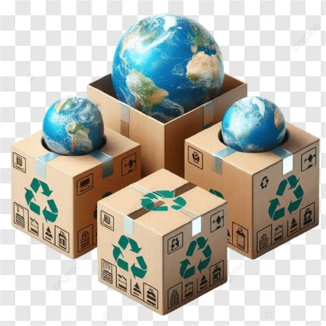 글로벌 운송 및 배달 개념을 나타내는 판지 상자로 둘러싸인 3d 지구 모델 판지 상자로 둘러싸인 3d 지구 모델 글로벌 운송 및 배송 개념을 나타내는 3d Png