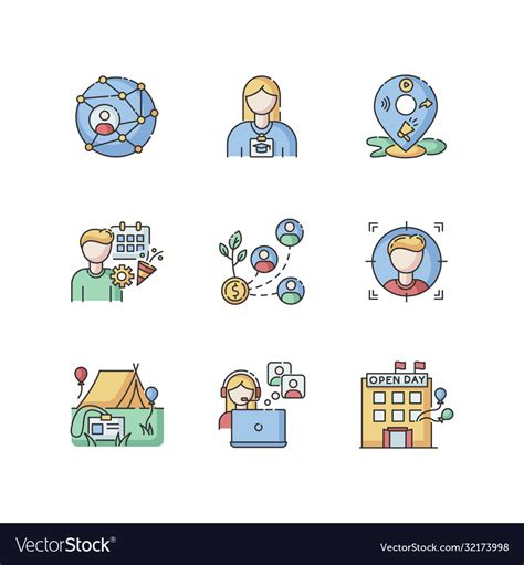 Networking Rgb Color Icons Set Royalty Free Vector Image