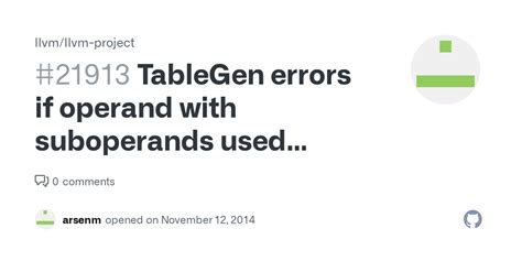 TableGen Errors If Operand With Suboperands Used Without Repeating Type