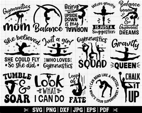 Gymnastics Svg Bundle Gymnast Svg Gymnastics Cricut Gymnastics Girl